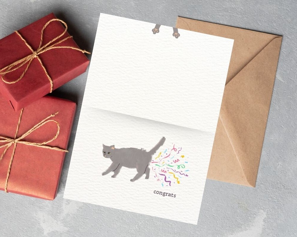 Congratulations Card | Congrats Cat | Printable Congratulations Card ...