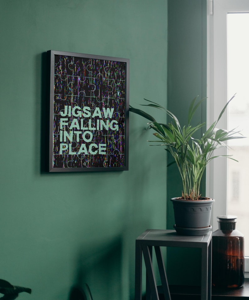 Jigsaw Falling Into Place Poster | Quote Poster | Music Print | Quote ...