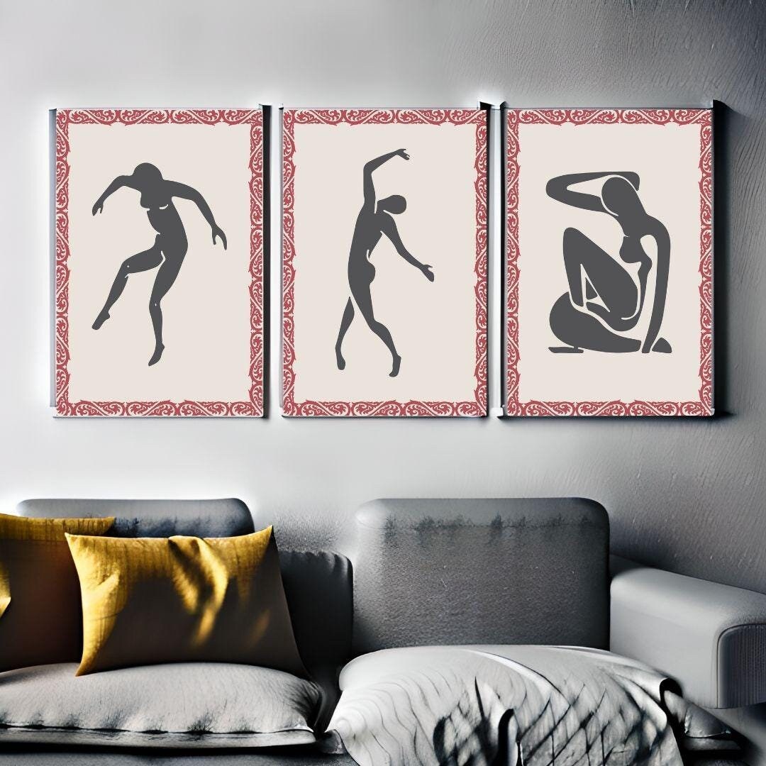Set of 3 Prints | Matisse Body Prints Set of 3 | Abstract Body Print ...