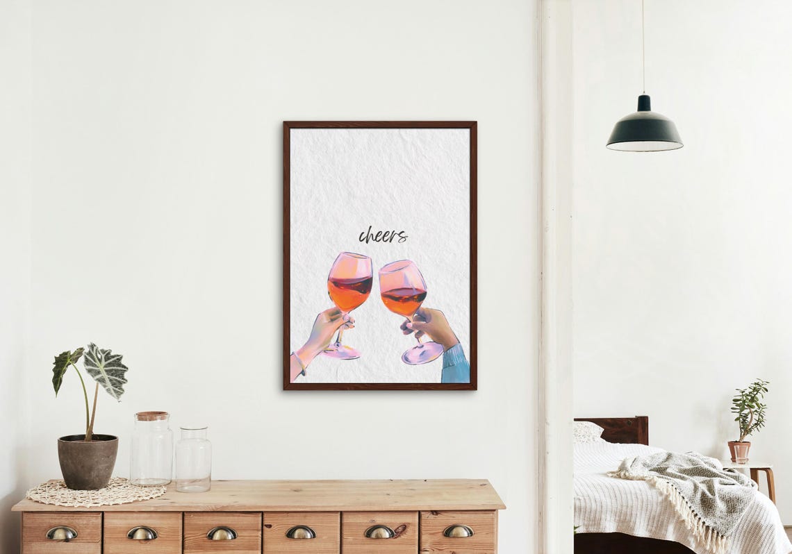Cheers Print Bar Cart Print Bar Cart Decor Wine Print Cheers Printable Wall Art Cheers Sign Bar ...