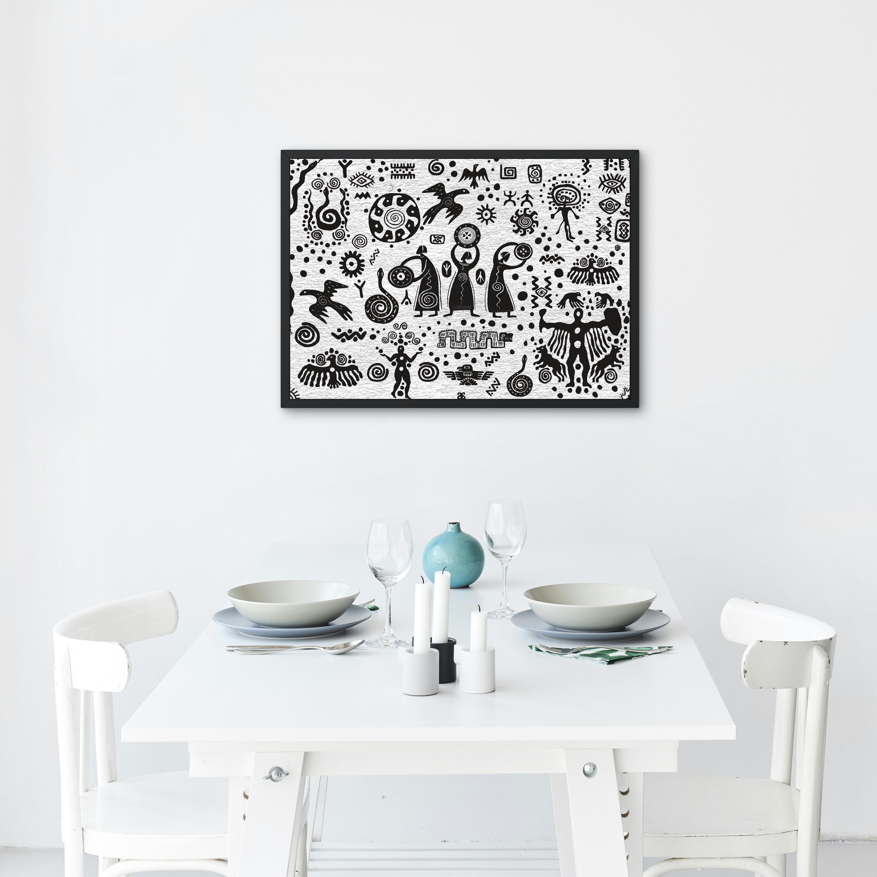 Ethnic Art Print Aztech Maya Inca Aztec Art Print Boho Print Ancient ...