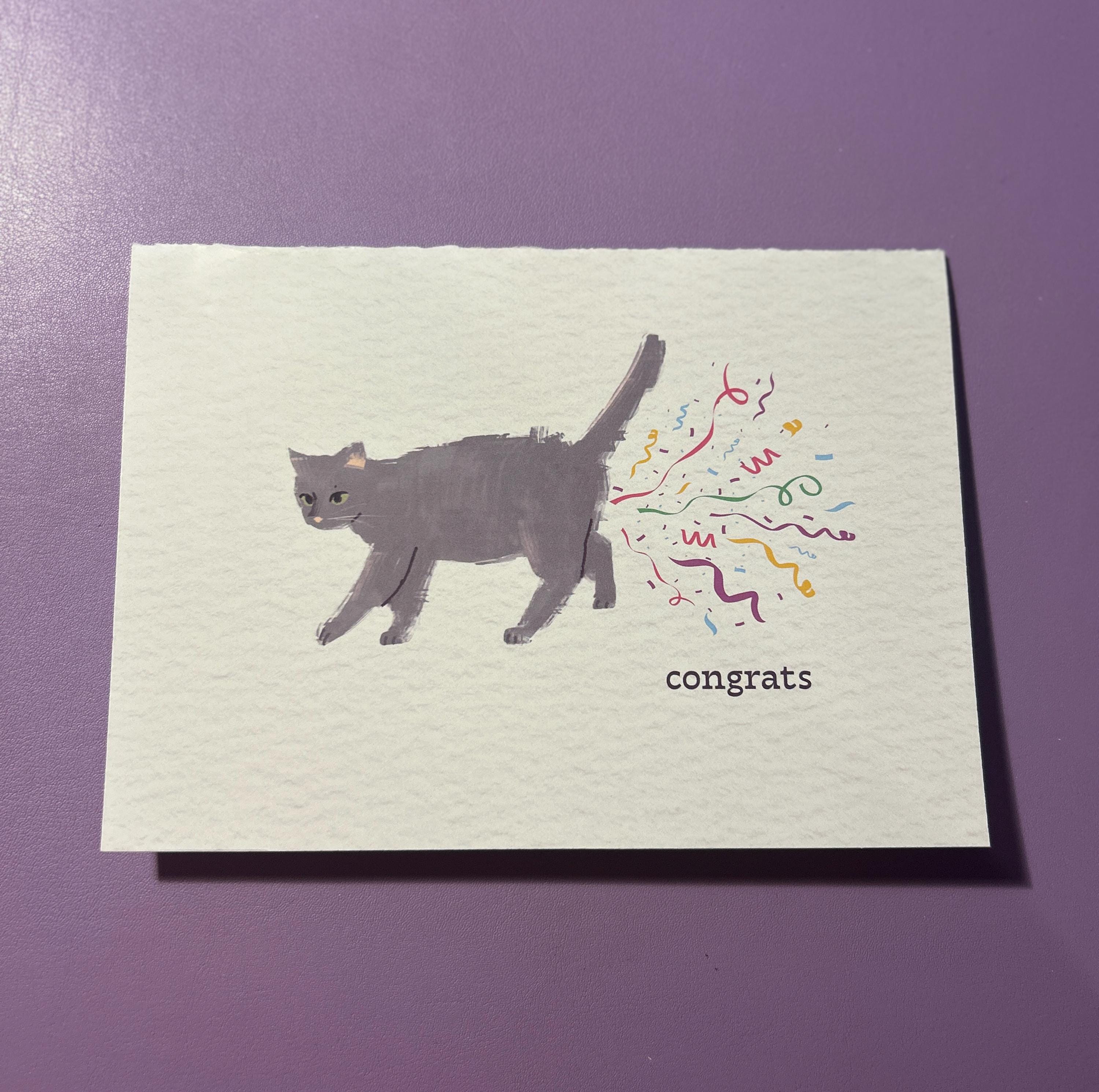 Congratulations Card | Congrats Cat | Printable Congratulations Card | Congrats Card for Cat ...