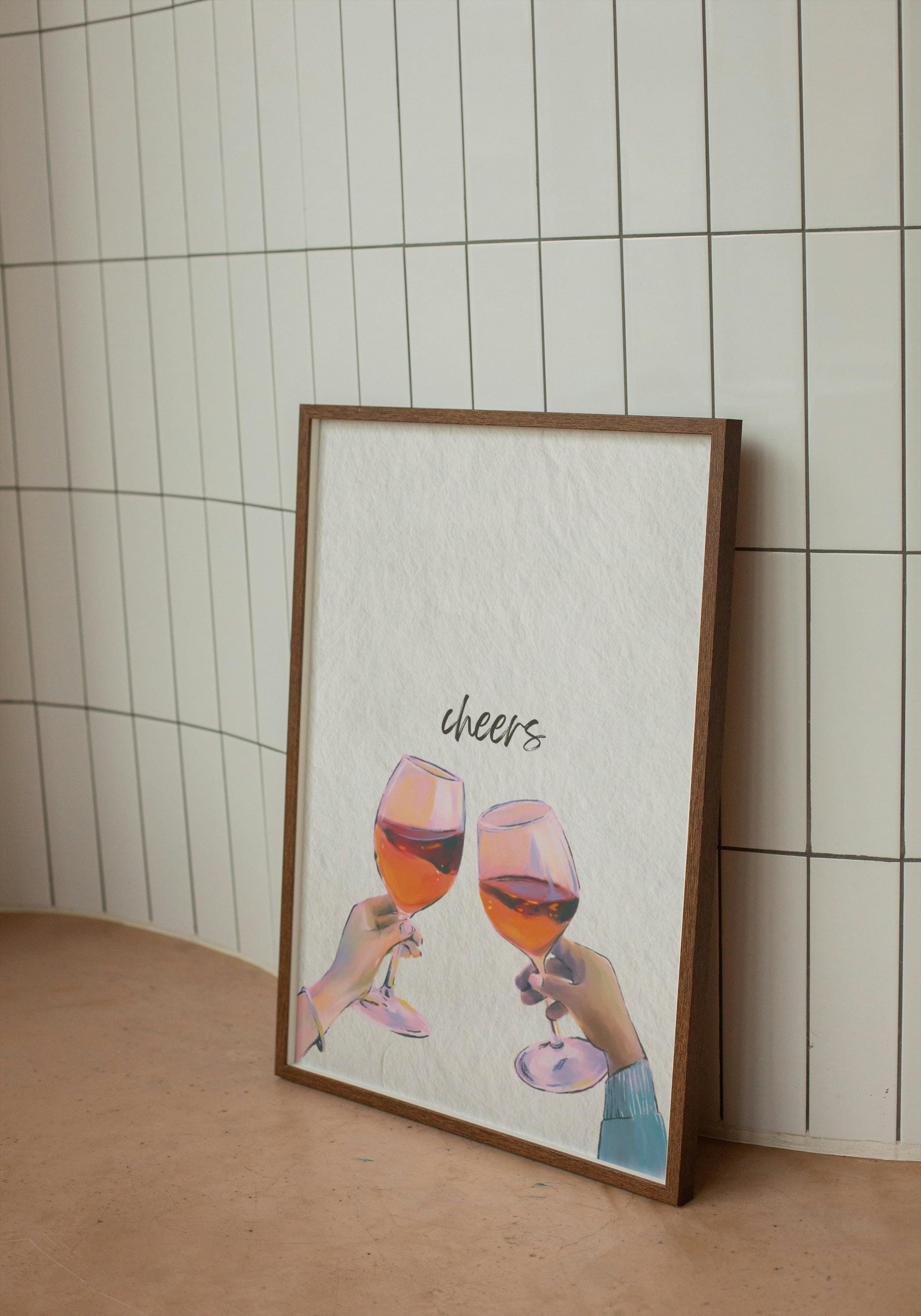 Cheers Print Bar Cart Print Bar Cart Decor Wine Print Cheers Printable ...