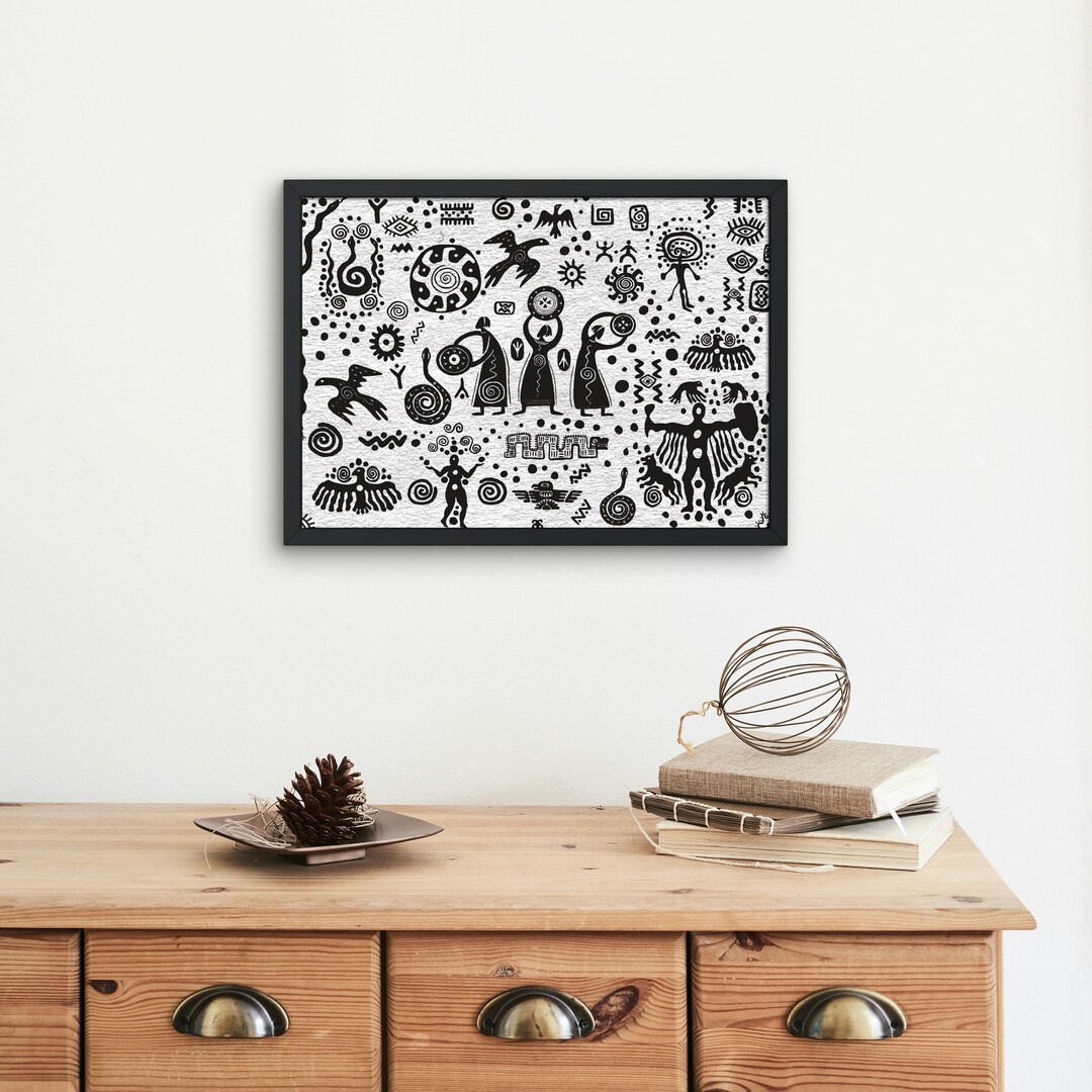 Ethnic Art Print | Aztech Maya Inca | Aztec Art Print | Boho Print ...