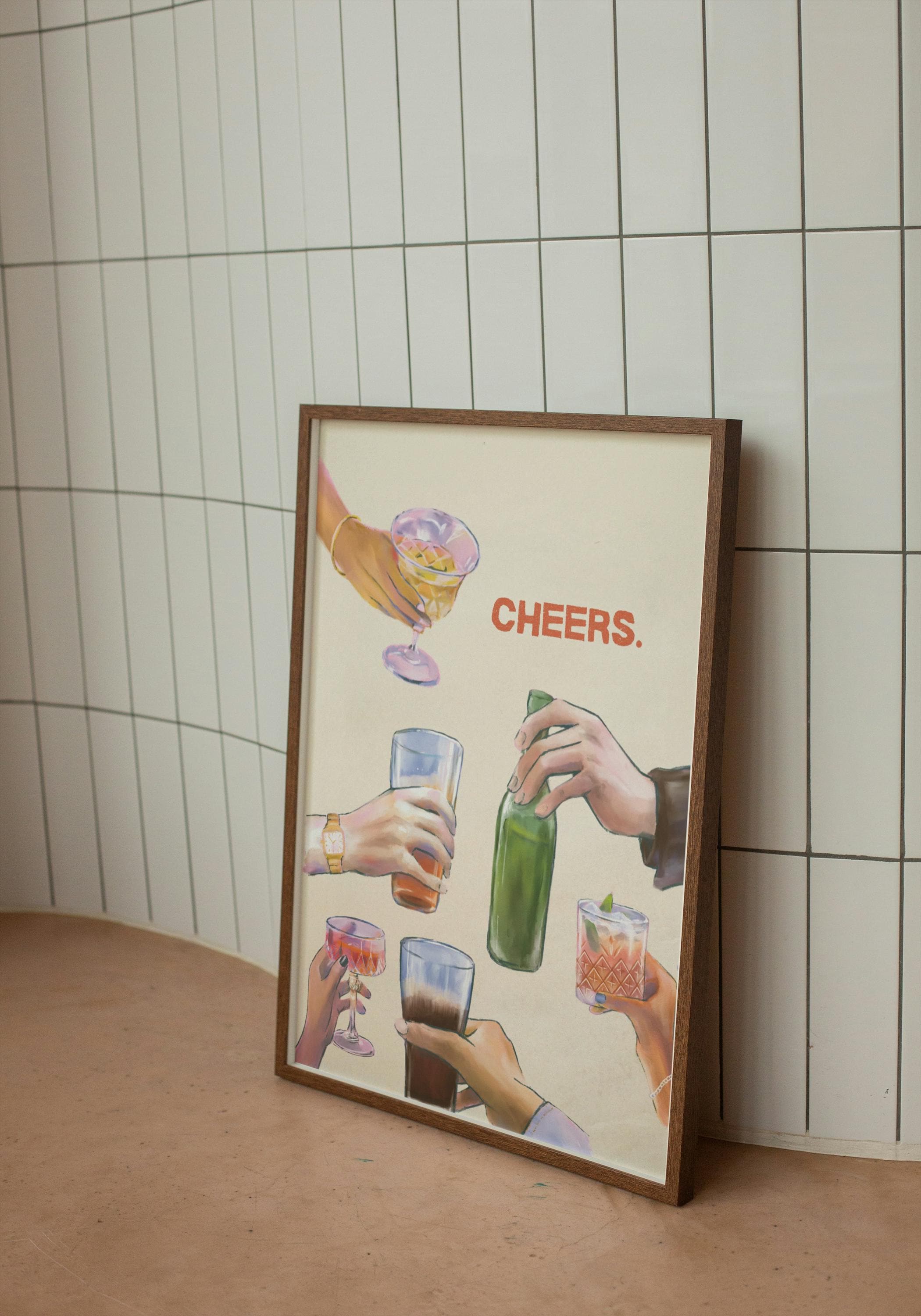 Cheers Print | Bar Cart Print | Bar Cart Decor | Wine Print | Cheers Printable Wall Art | Cheers ...