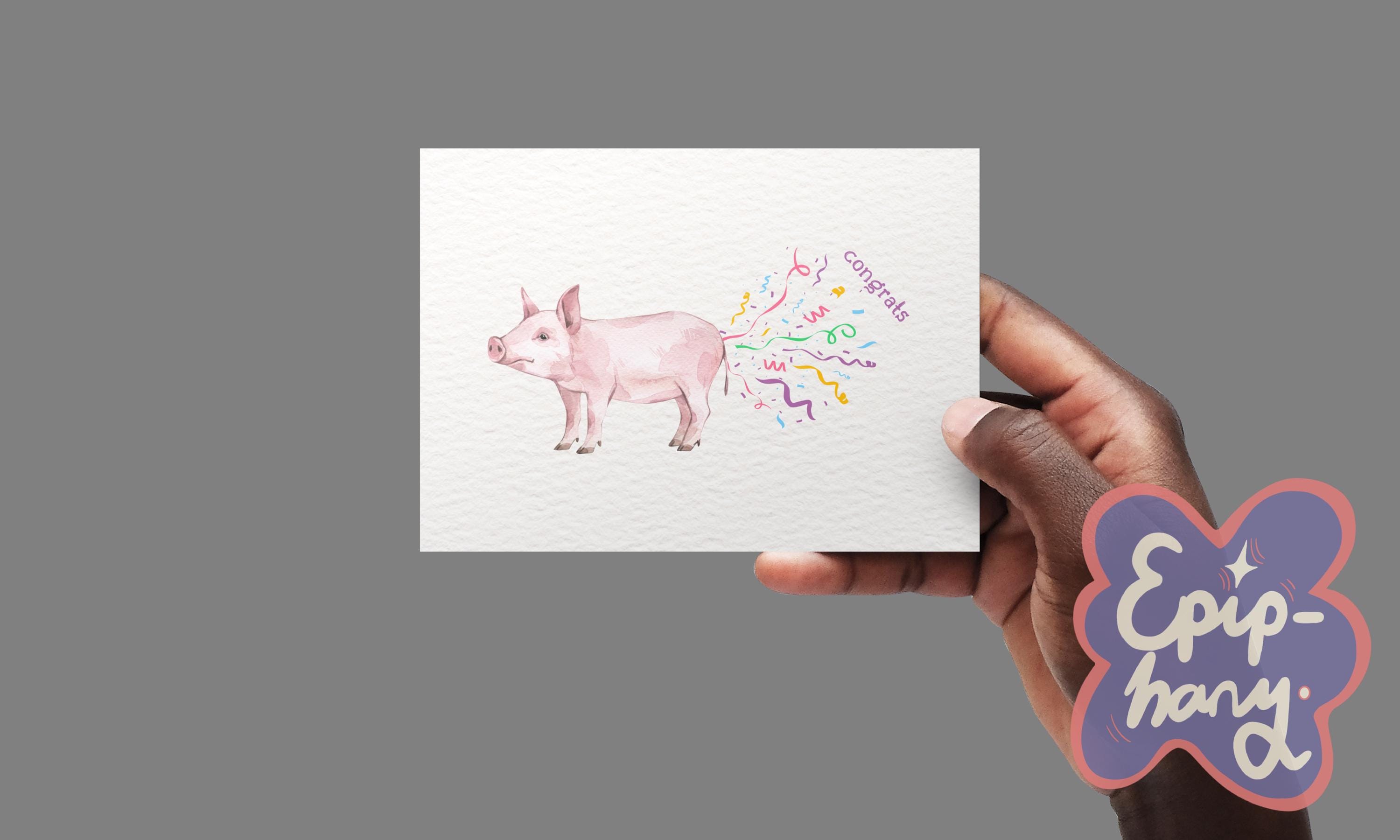 Congratulations Card | Pig Card | Printable Congratulations Card | Pig ...