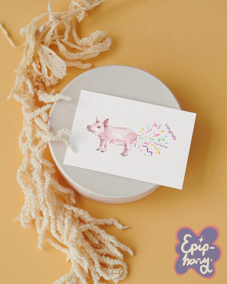 Congratulations Card | Pig Card | Printable Congratulations Card | Pig ...