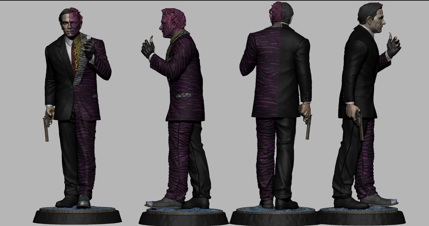 Batman Forever 'two Face' Statue 1/6 Scale 12 paint Your Own Kit - Etsy