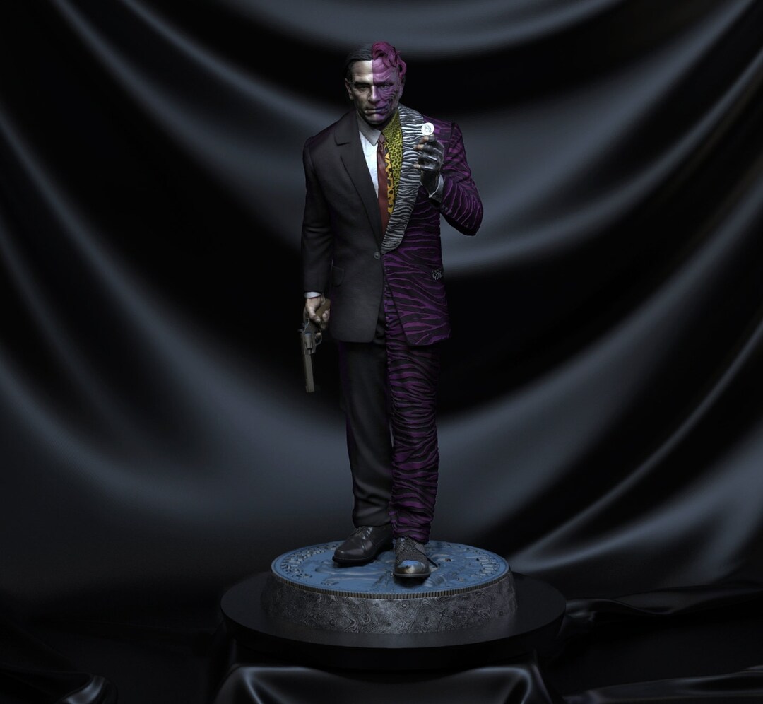 Batman Forever 'two Face' Statue 1/6 Scale 12 paint Your Own Kit - Etsy