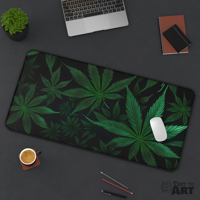 Large Marijuana Leaf Gaming Mouse Pad Custom Desk Mat Pad XL Mouse Mat ...