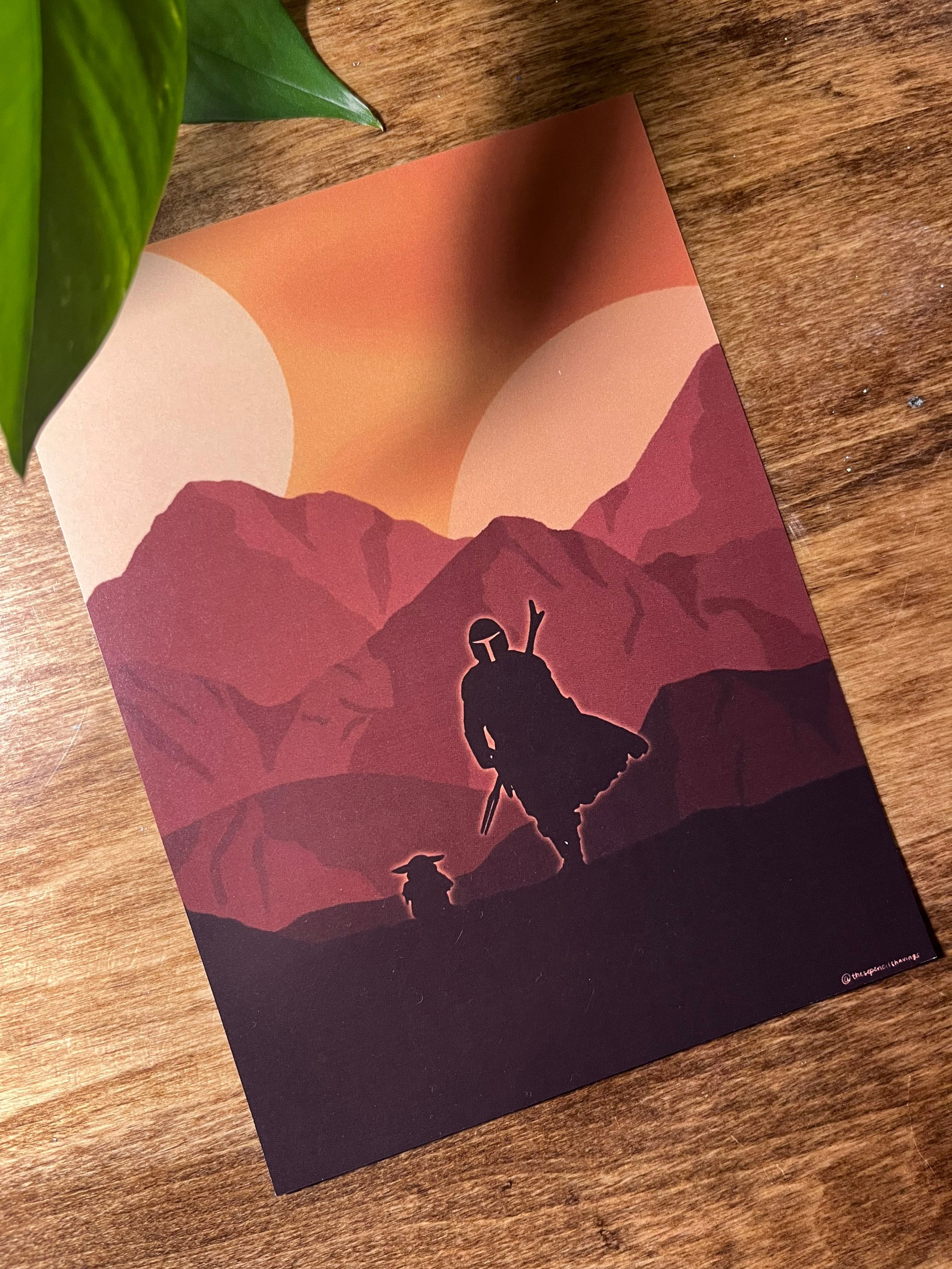 Mando and Grogu Art Print - Etsy