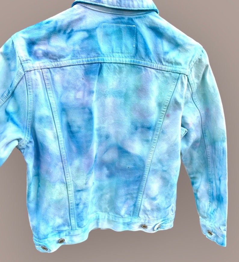 Hand Dyed Ice Dye Denim Jacket, Lavender and Blues, Tie Dye Womens ...