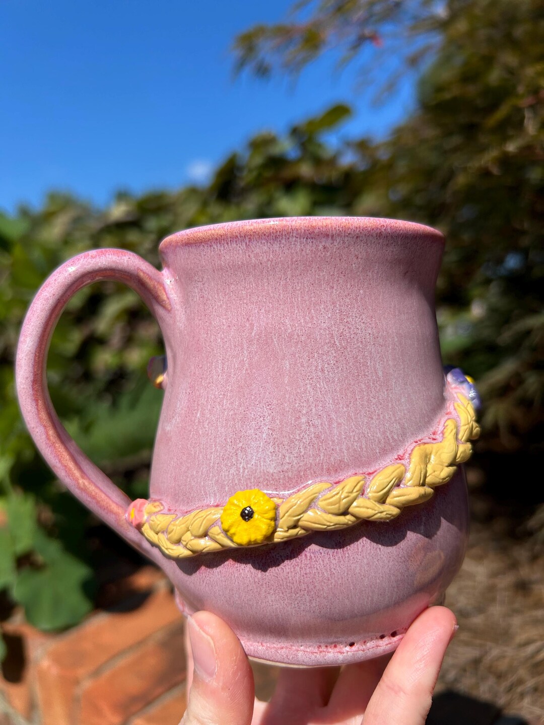 Handmade Princess Rapunzel Braided Hair Pink Pottery Mug - Etsy