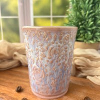 Handmade Ceramics Mug With Pink Roses. - Etsy