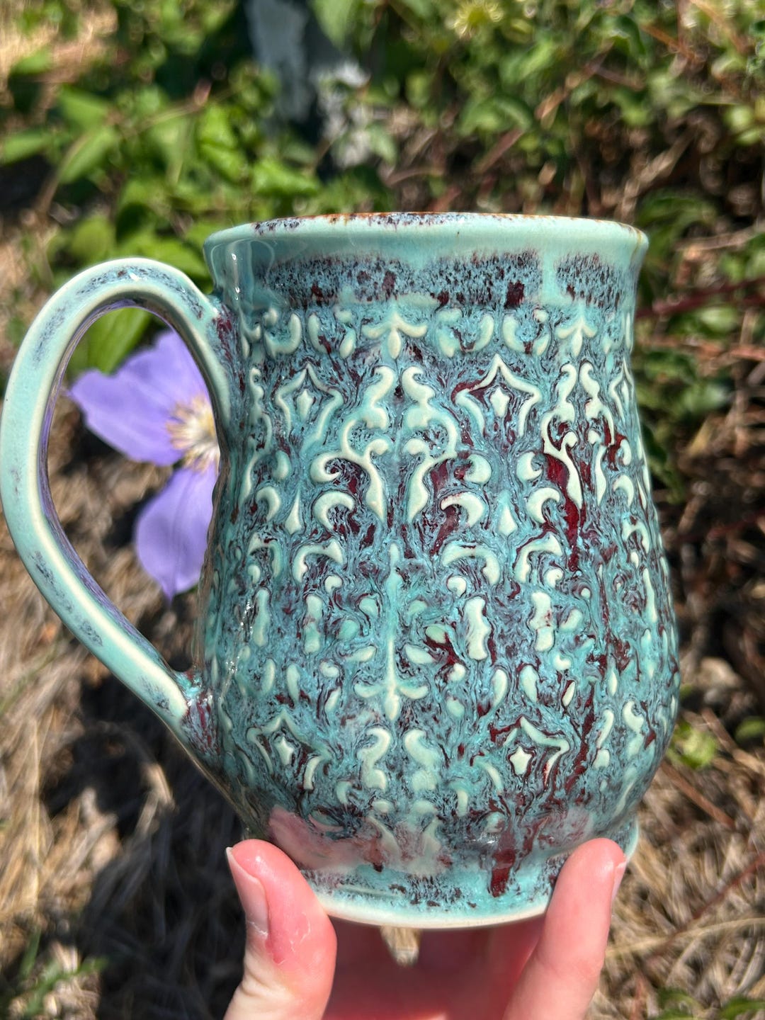 Beautiful Handmade Gothic Texture Pottery Mug - Etsy