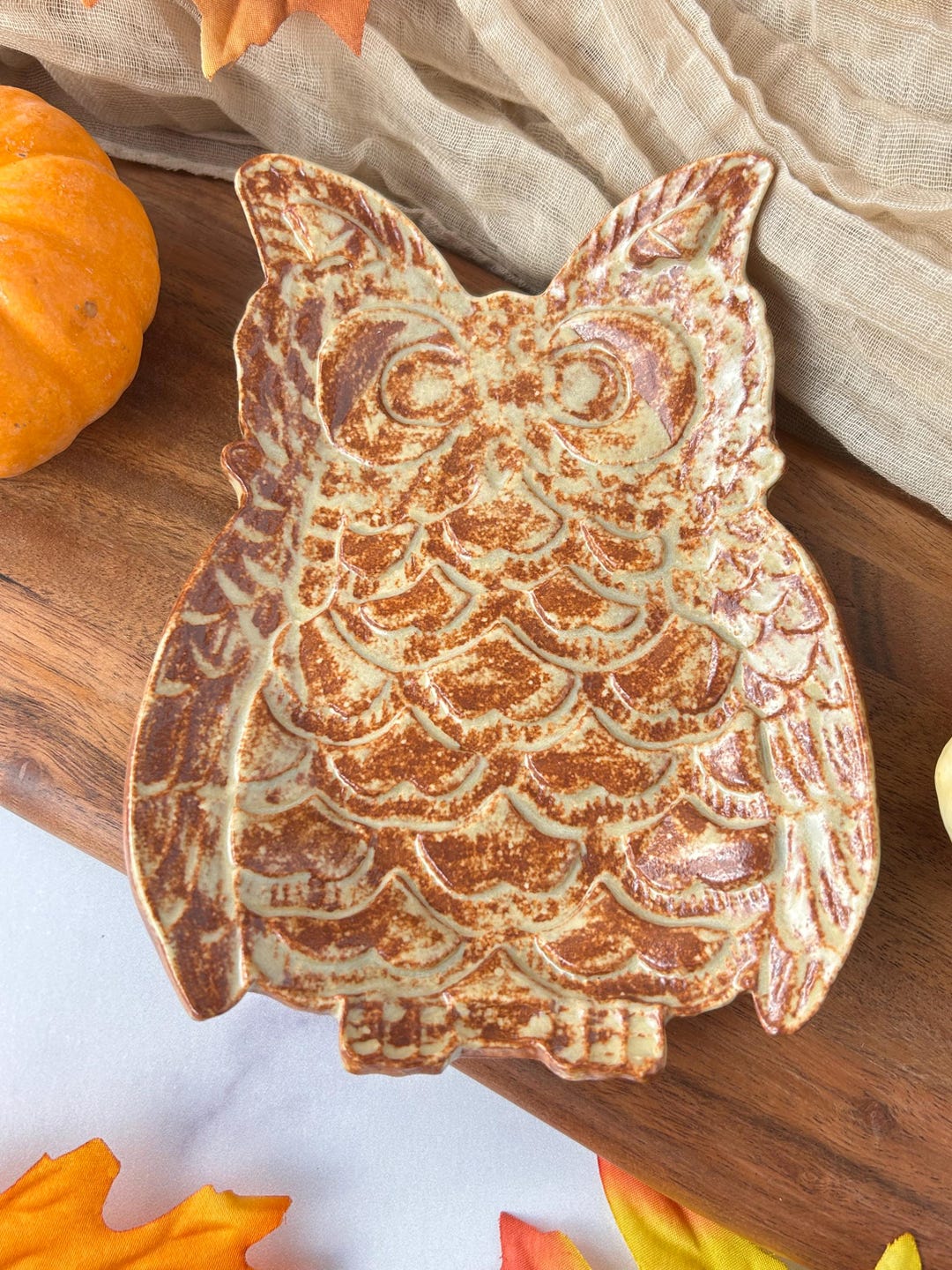 Handmade Owl Pottery Dish, Rustic Owl Plate - Etsy