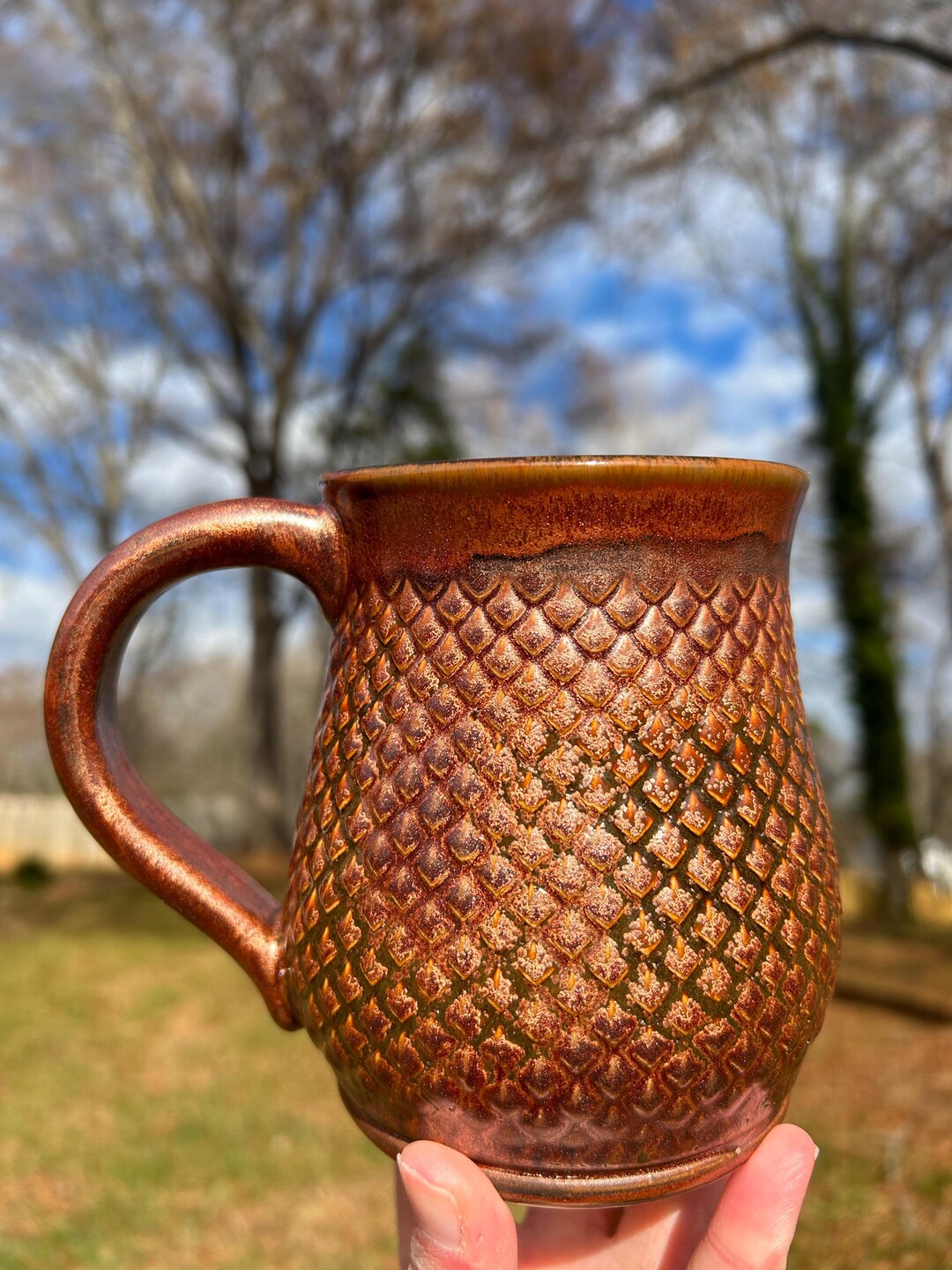 Handmade Copper Glaze Dragon Scale Mug, Fantasy Dragon Mug - Etsy