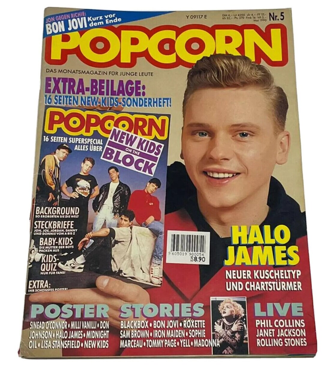 Vintage POPCORN Music Magazine May 1990 PDF Digital Download File,cher ...