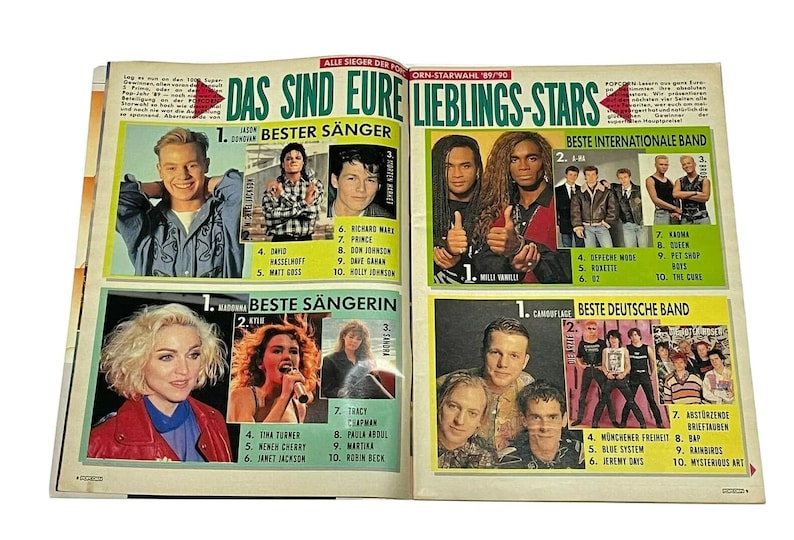 Vintage Old POPCORN Germany Music Magazine, January 1990,jason Donovan ...