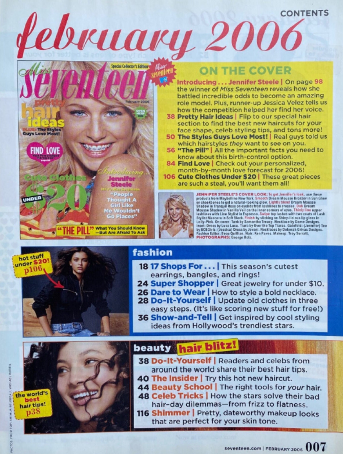 Vintage Seventeen Magazine February 2006 - PDF Digital Download File - Jennifer Steele Cover ...