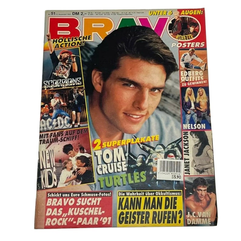 Vintage Rare Bravo German Music Magazine, December 1990,tom Cruise,ac ...