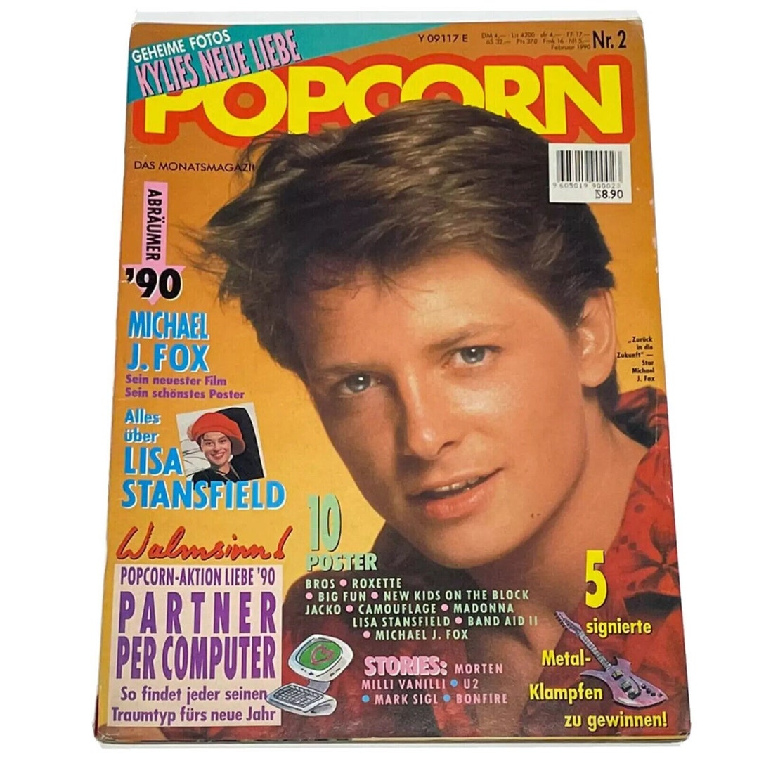 Vintage Old POPCORN Germany Music Magazine, February 1990,madonna,bon ...