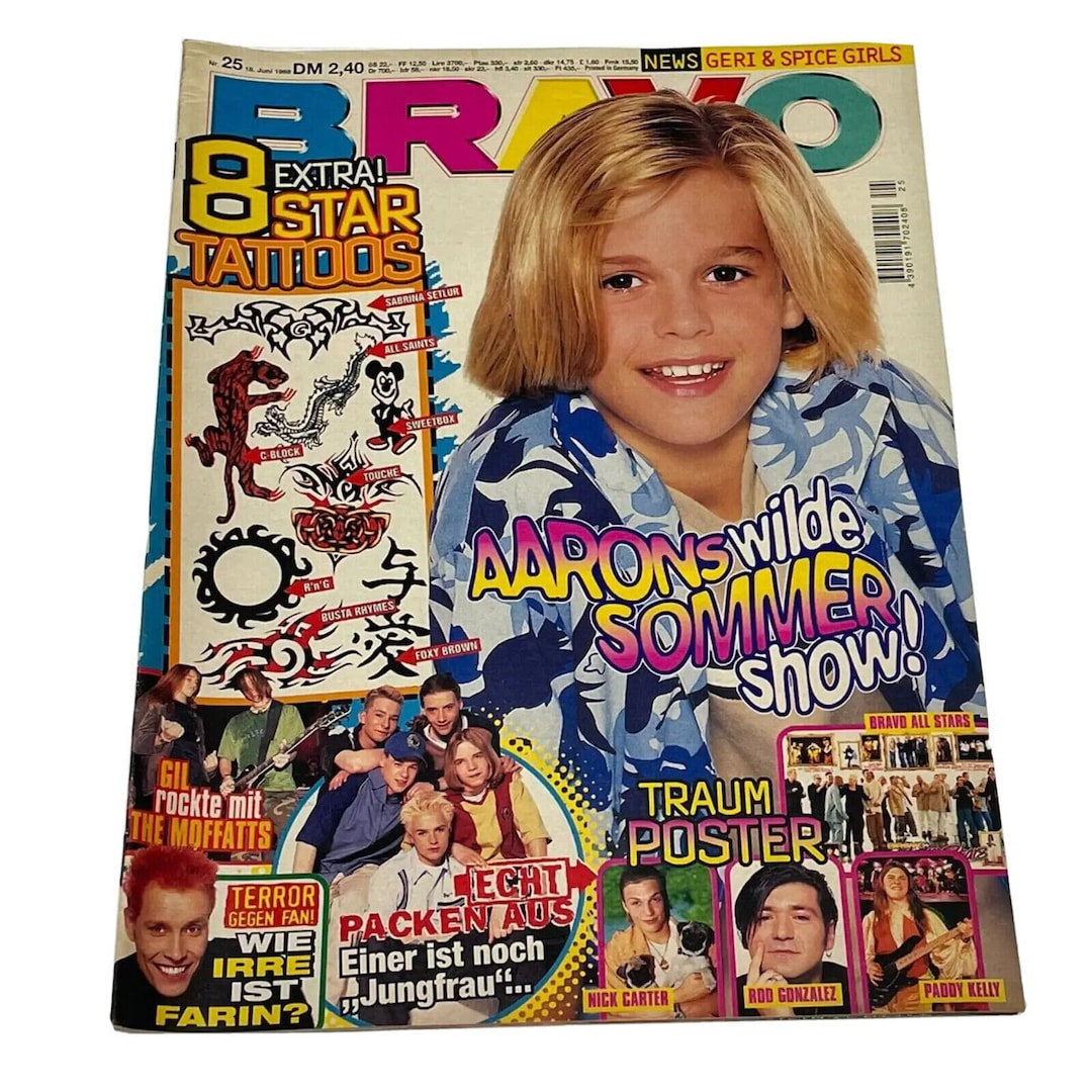 Vintage Old Bravo German Music Magazine June 1998suparichiegarbagespice Girlsaaron Carter