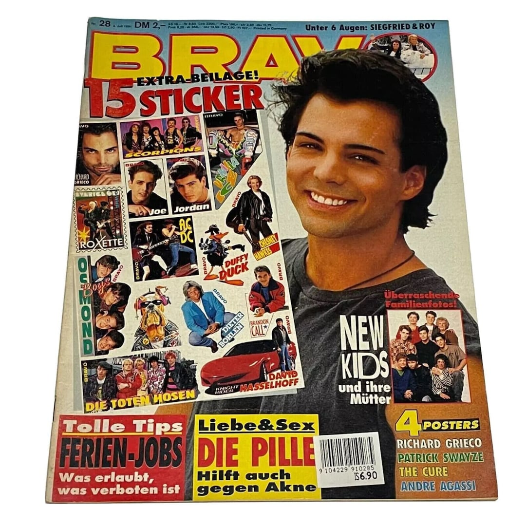 Vintage Bravo German Music Magazine JULY 1991,rod Stewart,julia Roberts ...