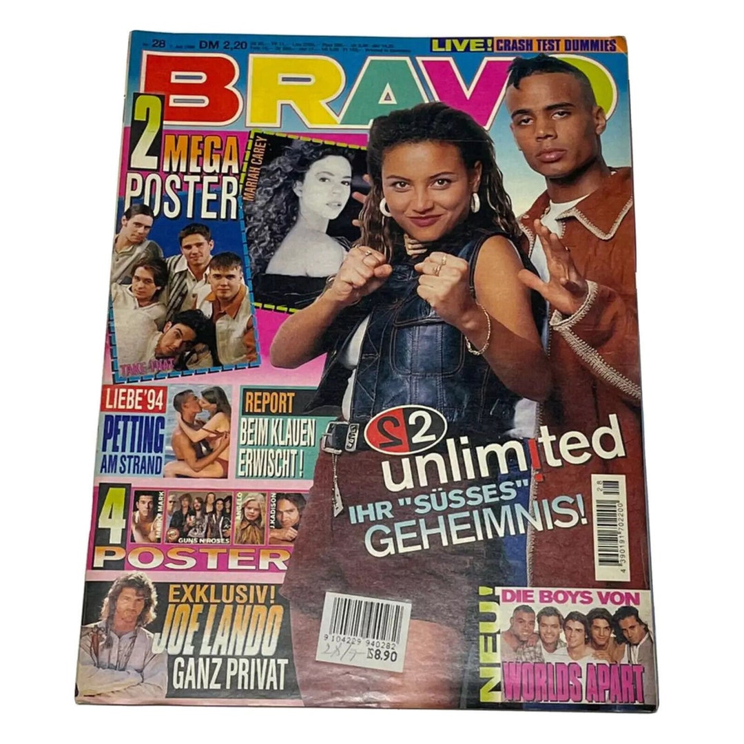 Vintage RARE Bravo German Music Magazine,july 1994,2 Unlimited,ice Mc ...