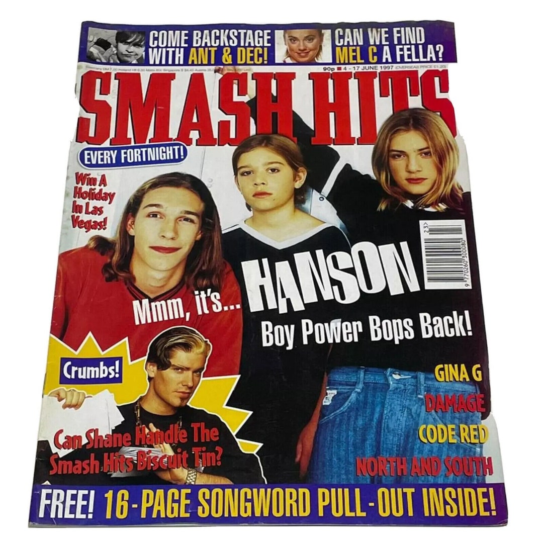 Vintage Rare Smash Hits UK Music Magazine,june 1997,hanson,mel C,noah ...