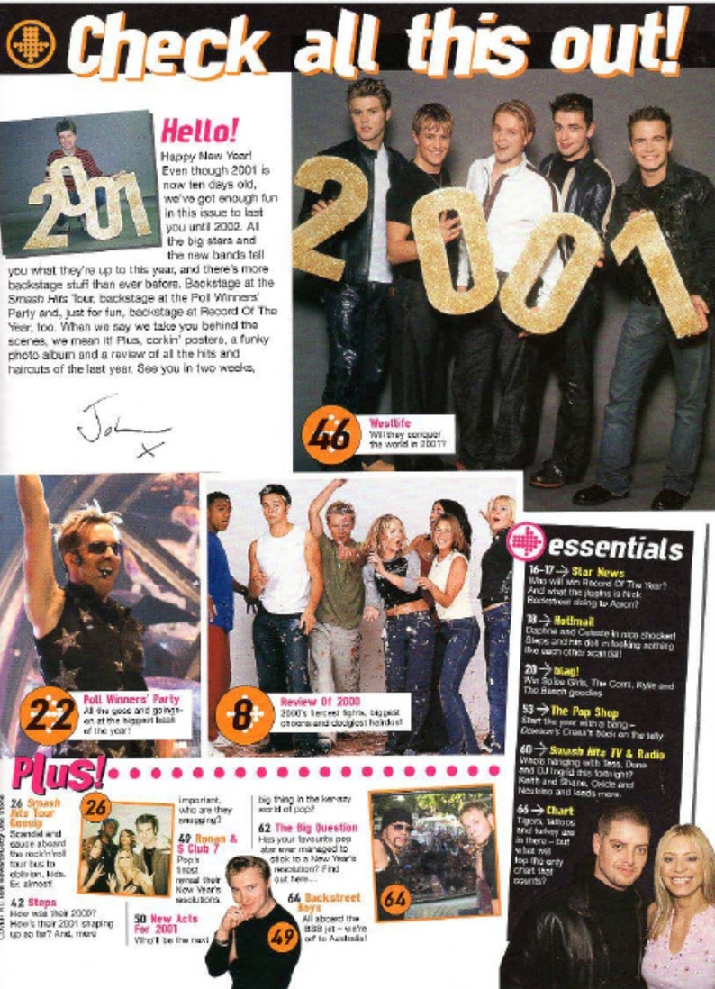 Vintage Smash Hits Music Magazine January 2001 - PDF Digital Download ...