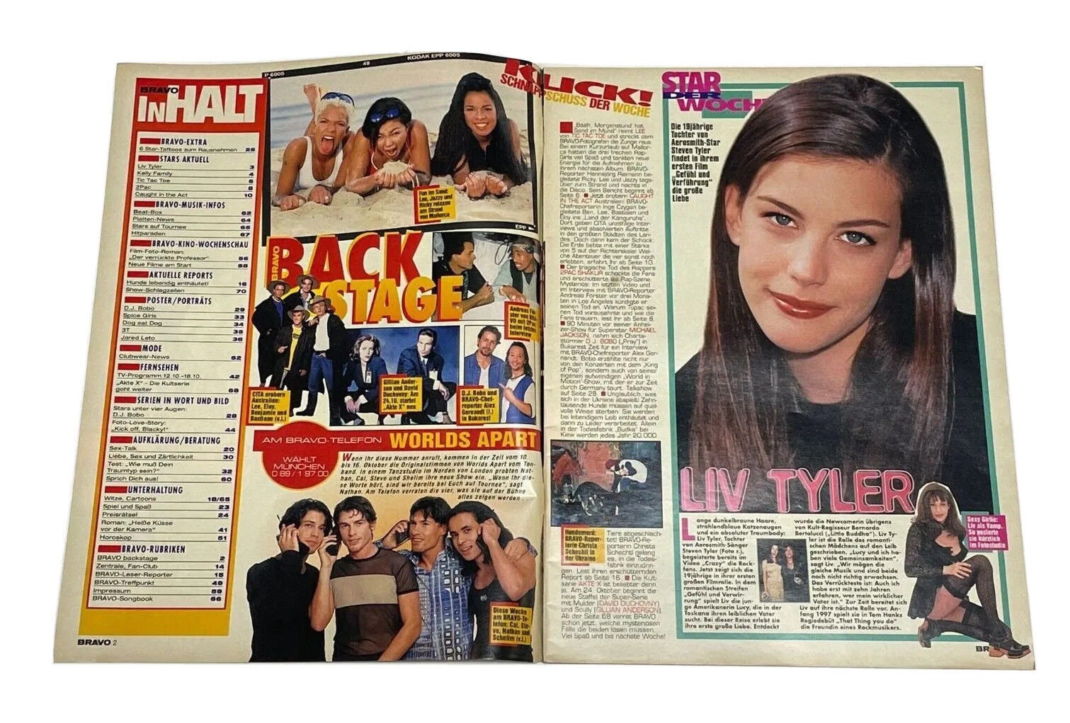 Vintage Bravo German Music Magazine October 1996liv Tyler2 - Etsy