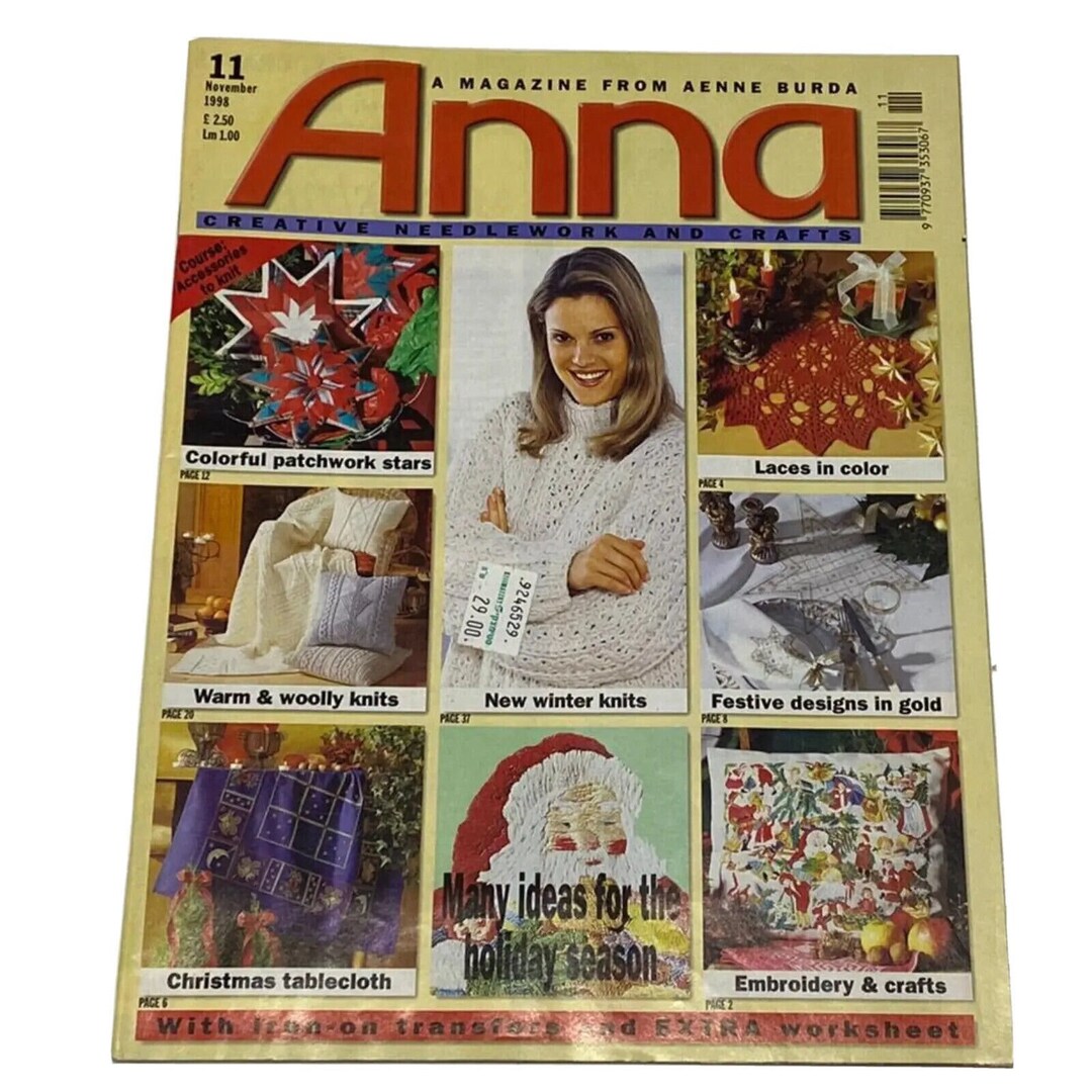 Vintage RARE ANNA Burda Knitting & Needlecrafts Magazine NOV - Etsy
