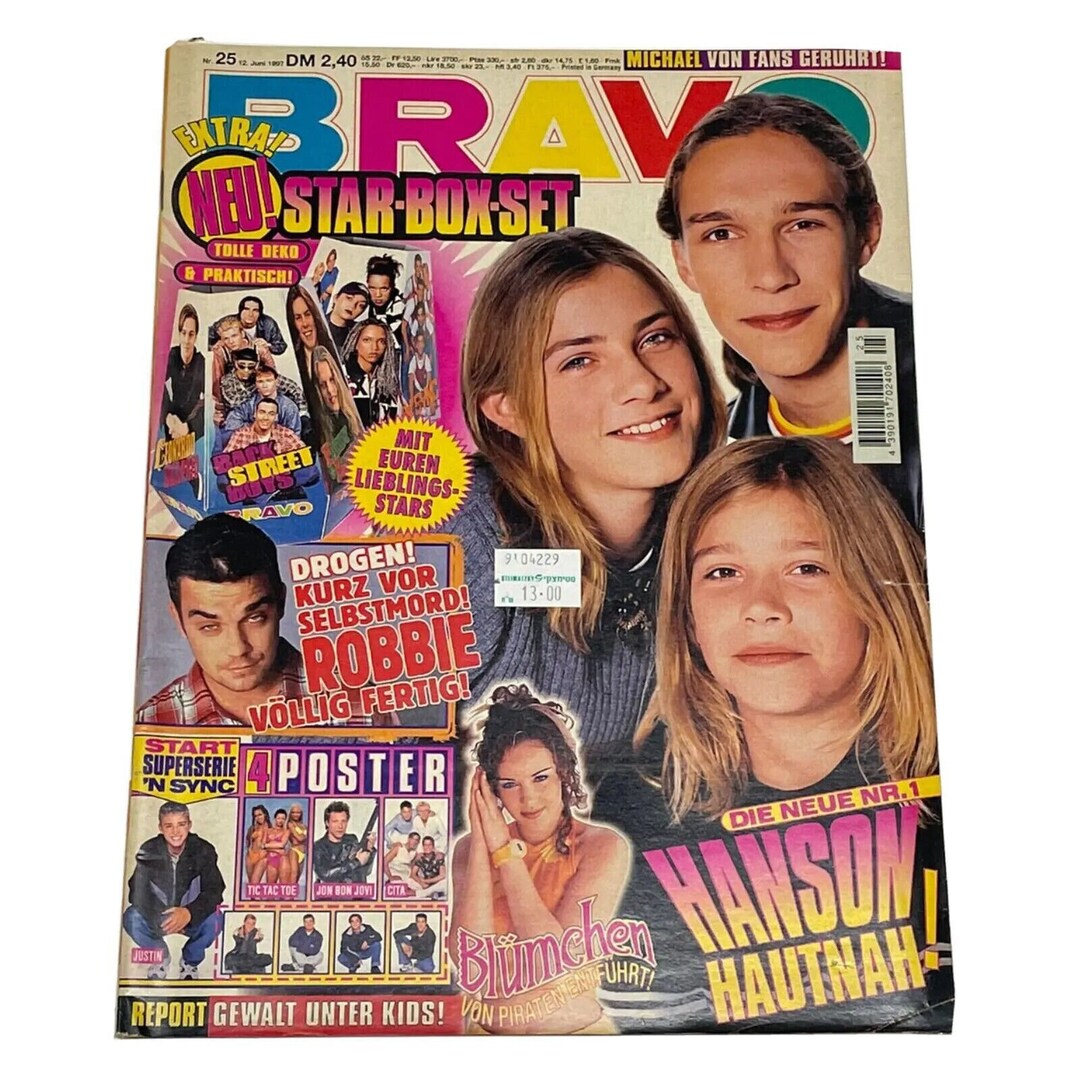 Vintage Bravo German Music Magazine JUNE 1997,hanson,jonny Lang,boyzone ...
