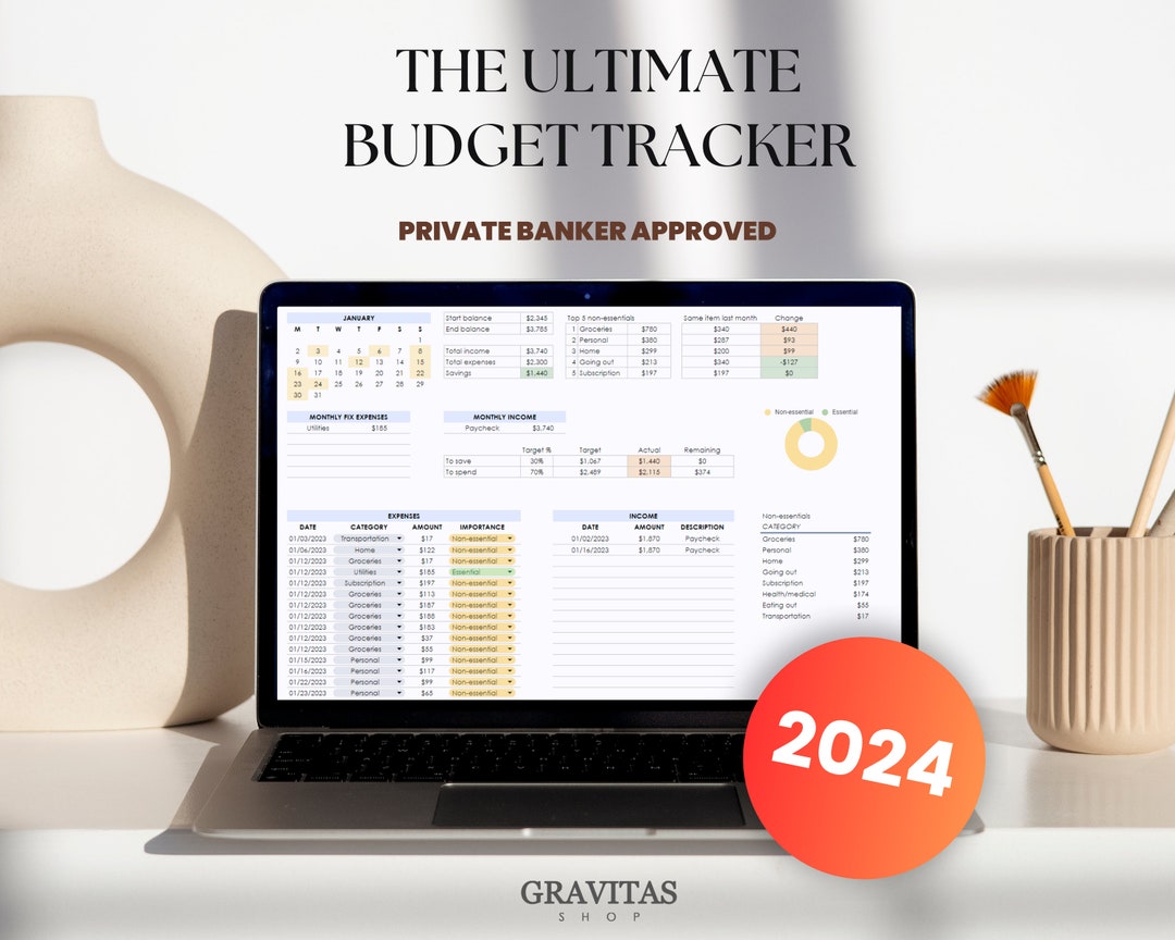 Ultimate Budget Tracker 2024 - Private Banker Approved Monthly Budget ...