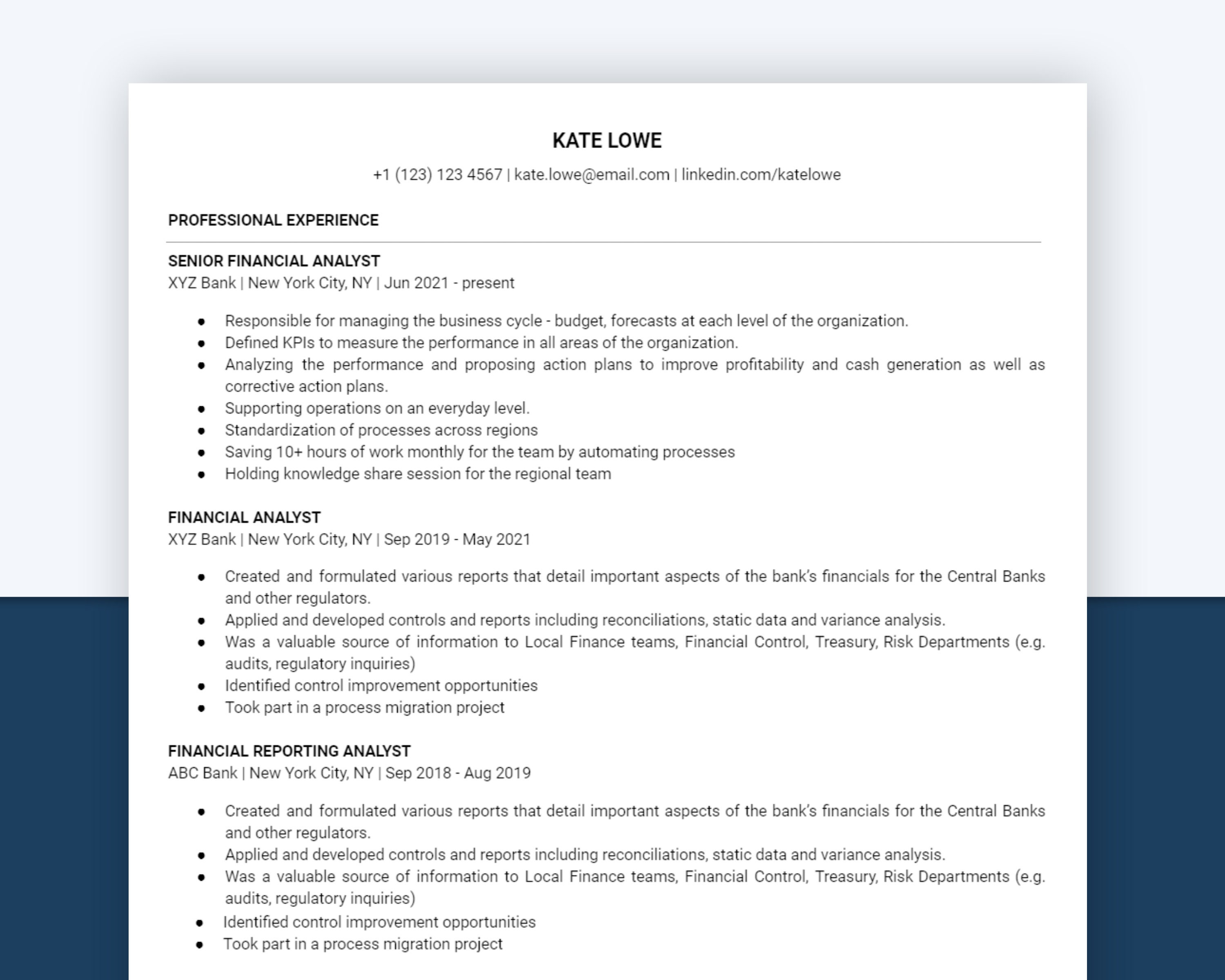 Professional Executive Resume Template - Modern and Polished CV Design ...
