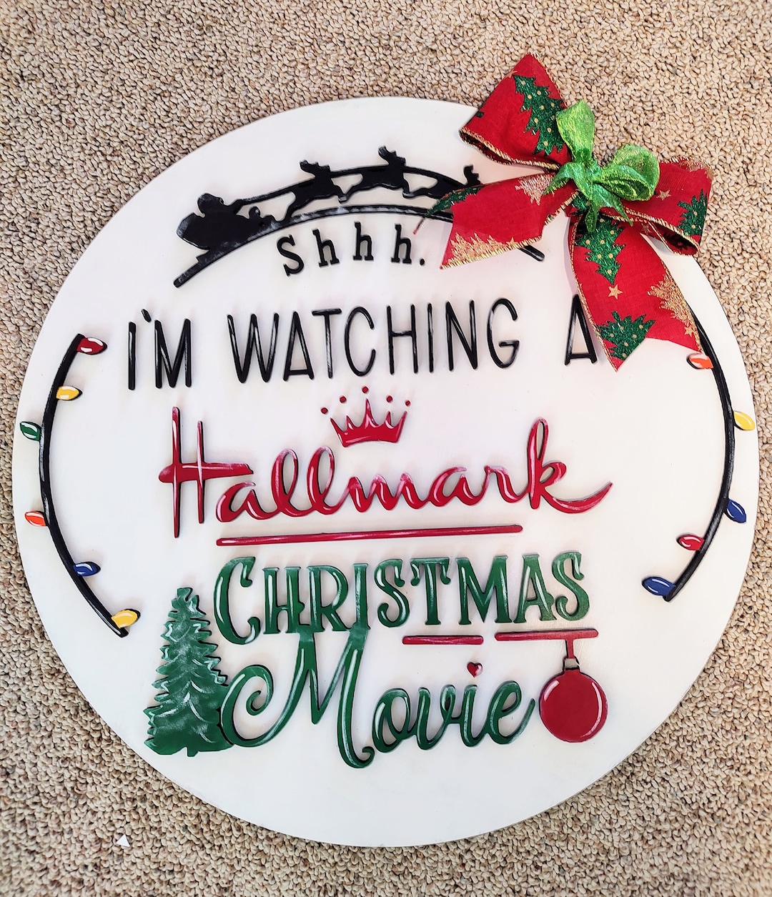 Christmas Hallmark Movies Sign. Hand-painted, Unique Christmas Movie ...