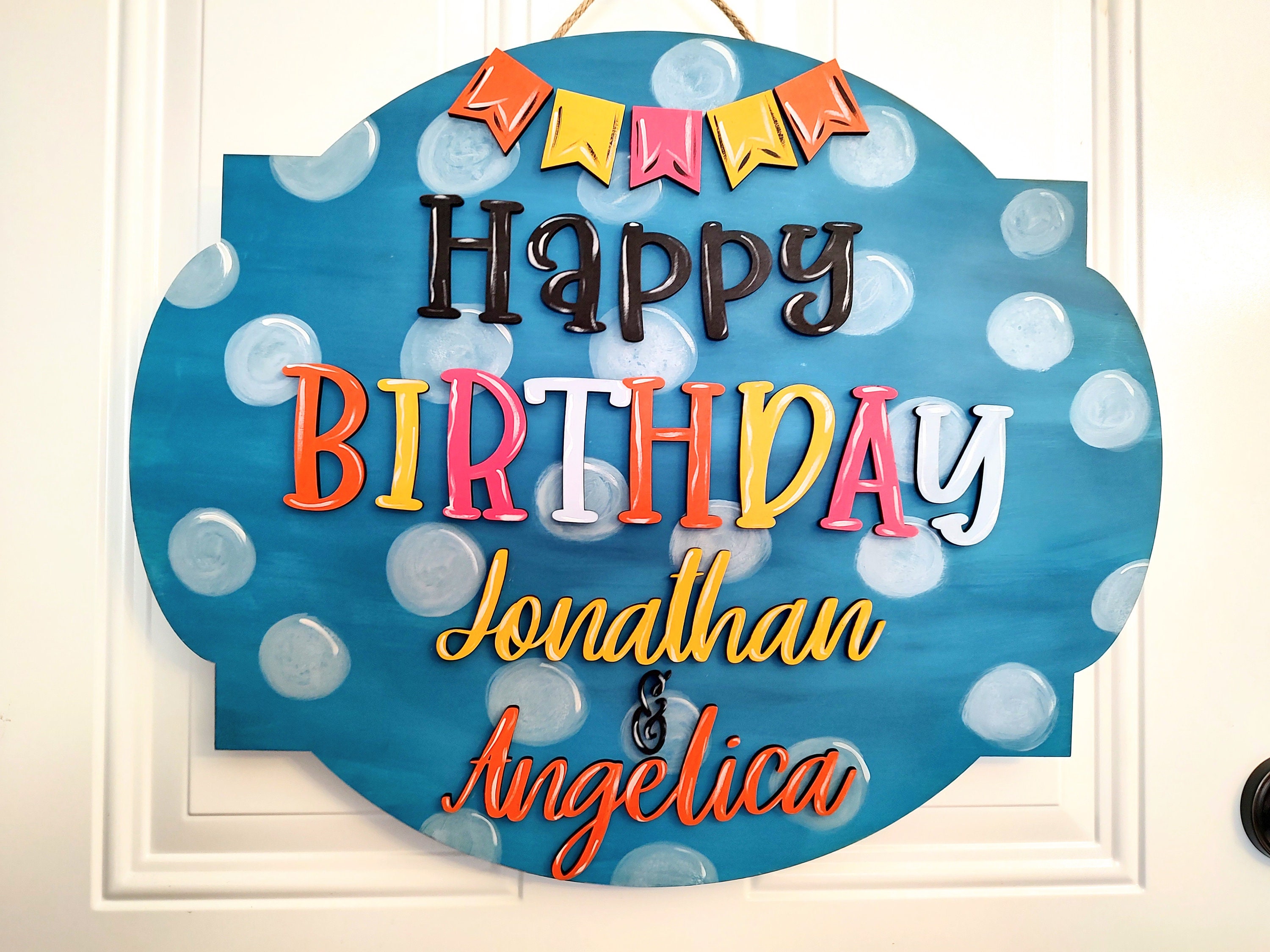 Personalized Happy Birthday Sign for Door or Wall. Reusable Happy ...