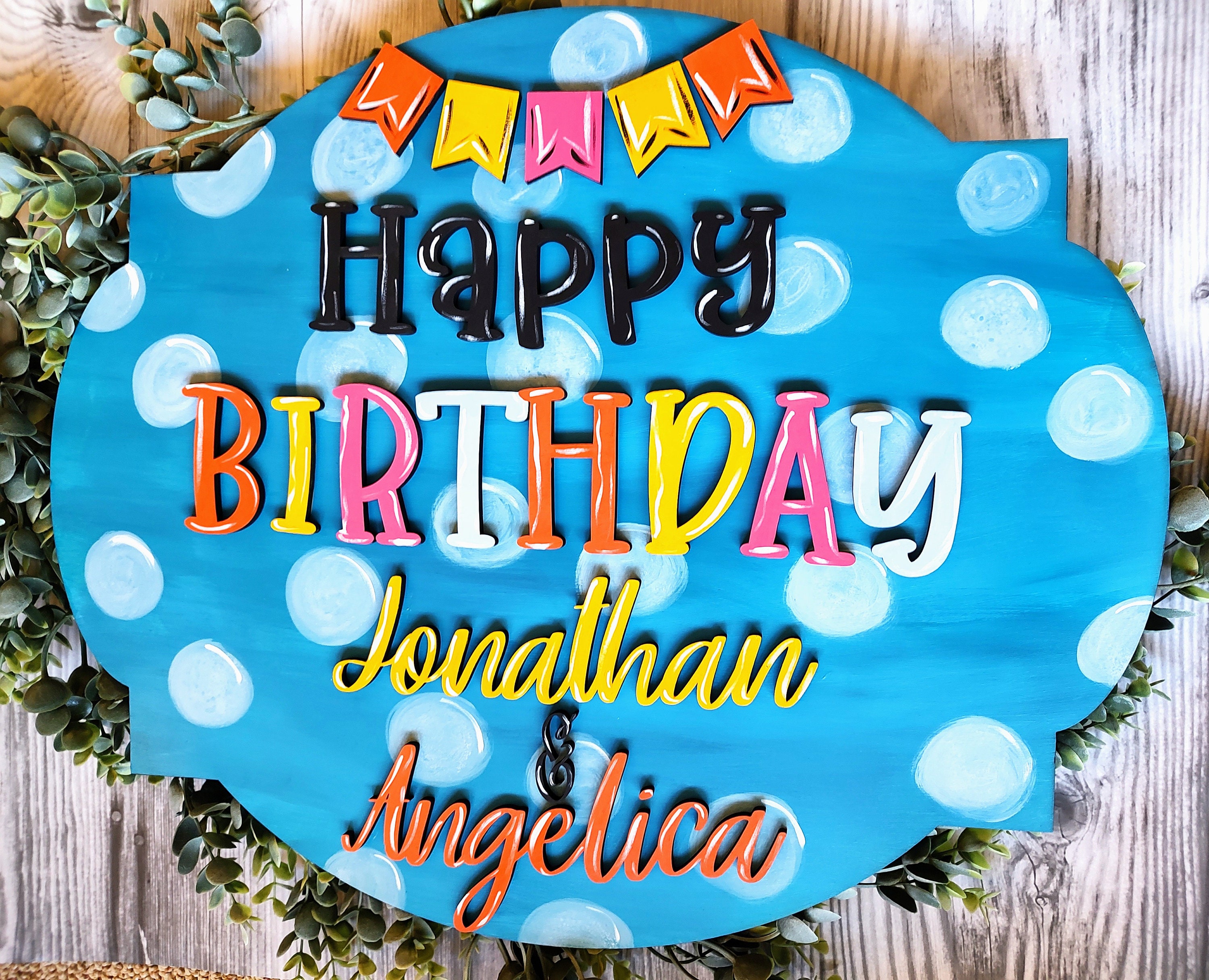 Personalized Happy Birthday Sign for Door or Wall. Reusable Happy ...