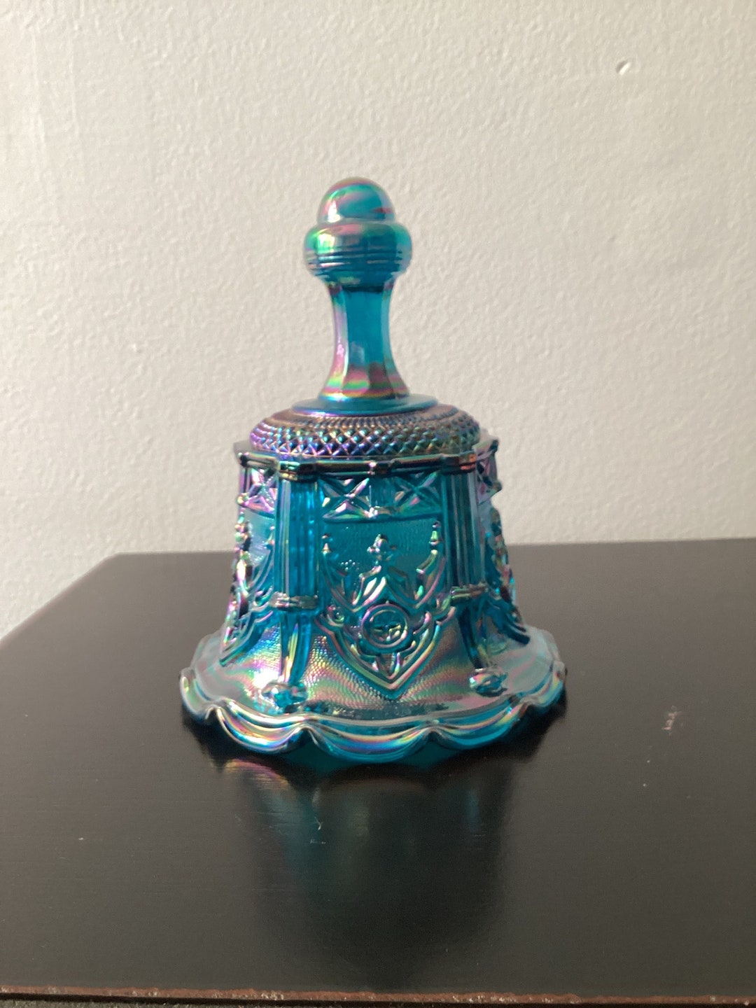 Fenton Carnival Glass Bell - Etsy