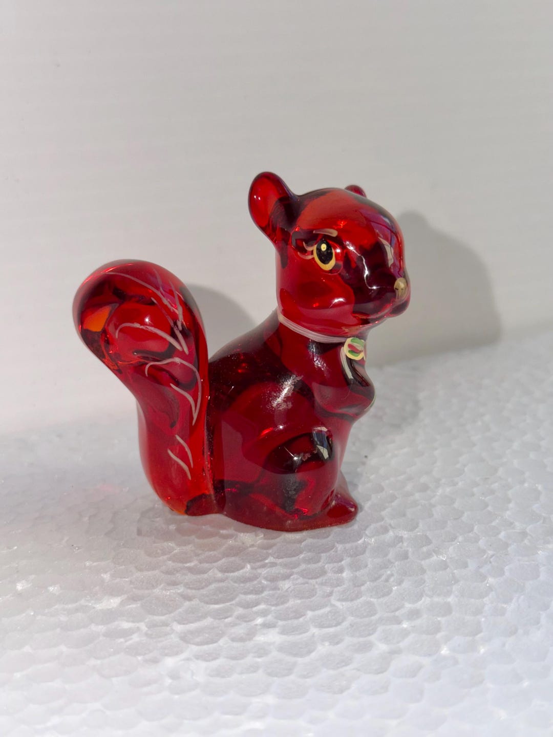 Fenton Ruby Red Glass Squirrel - Etsy
