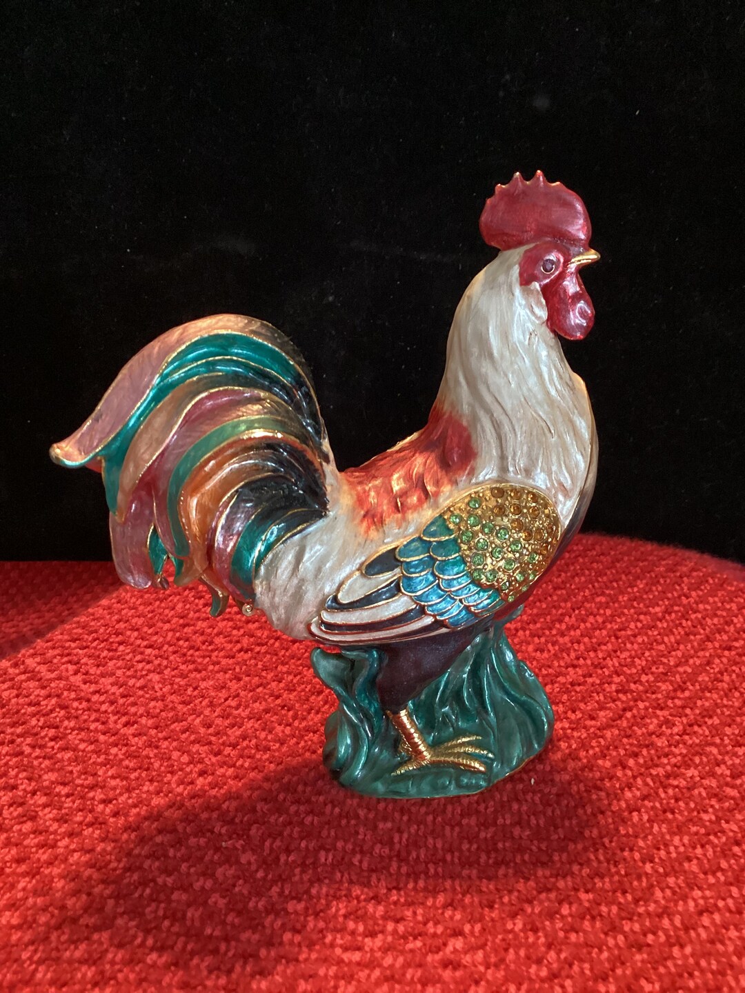 Jeweled Rooster Trinket Box - Etsy