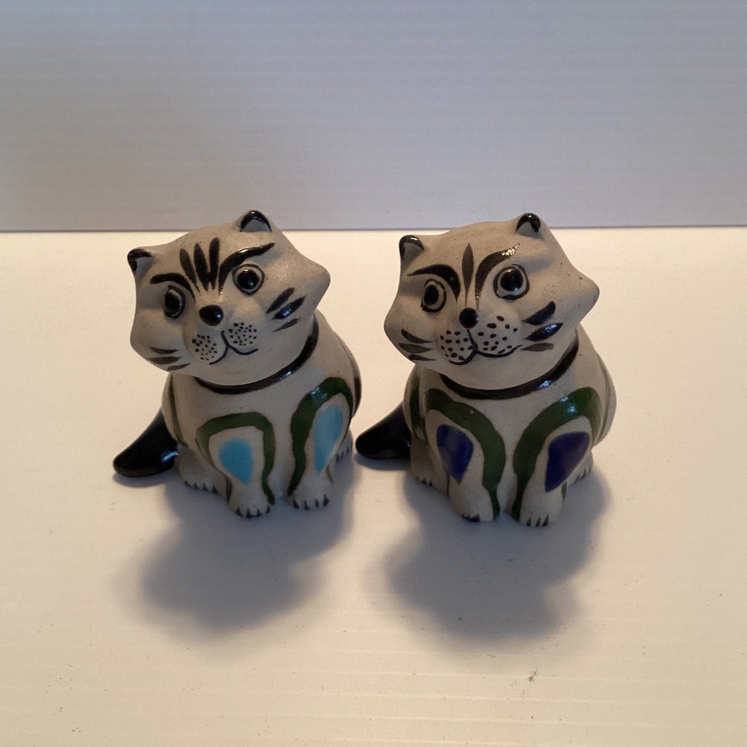Pair of Vicman Mexican Pottery Cats - Etsy
