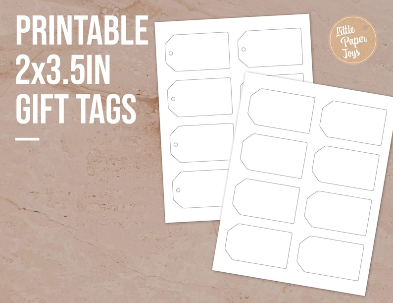 Printable Blank Digital 2 X 3.5 Inches Gift Tag With Rounded Corners ...