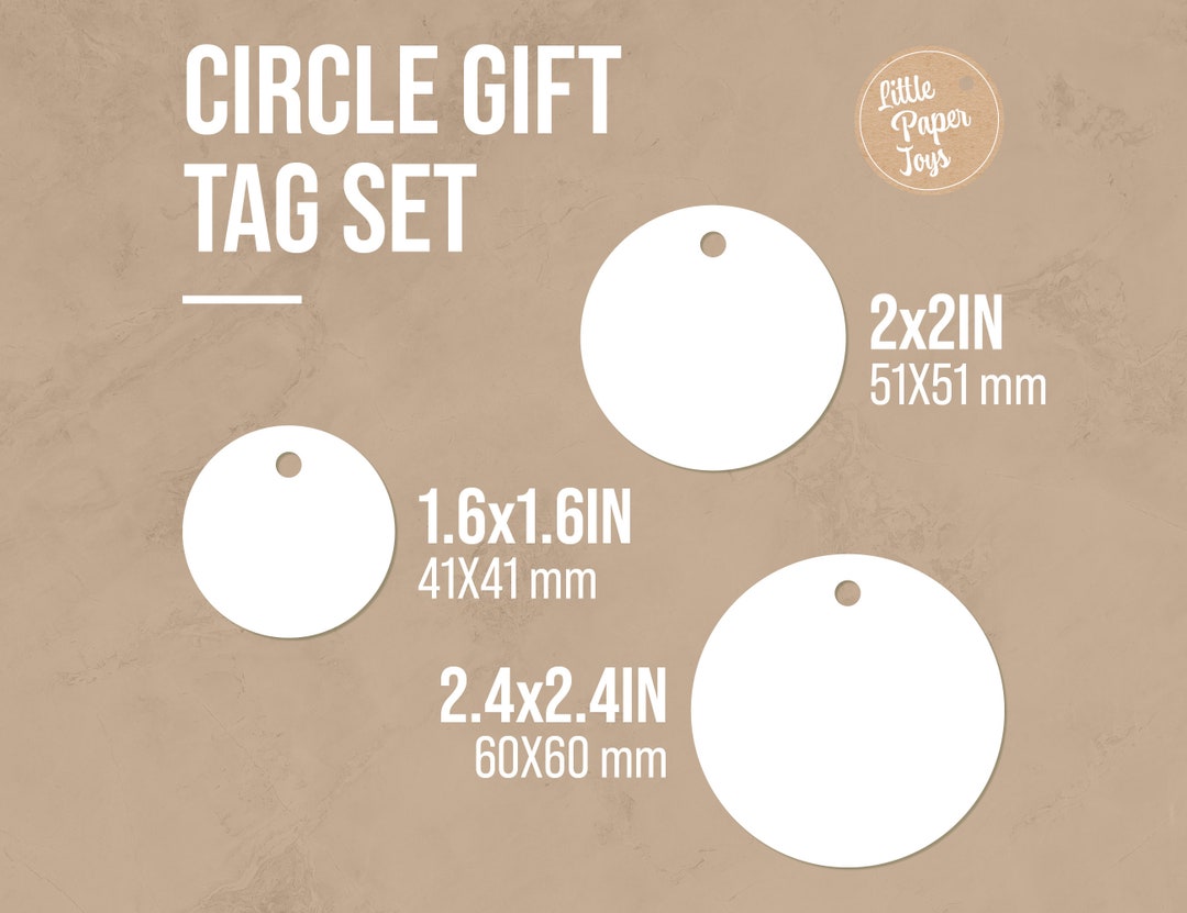 Printable Blank Round Gift Tag, Label Template Layout Set, 1.6 X 1.6 In ...