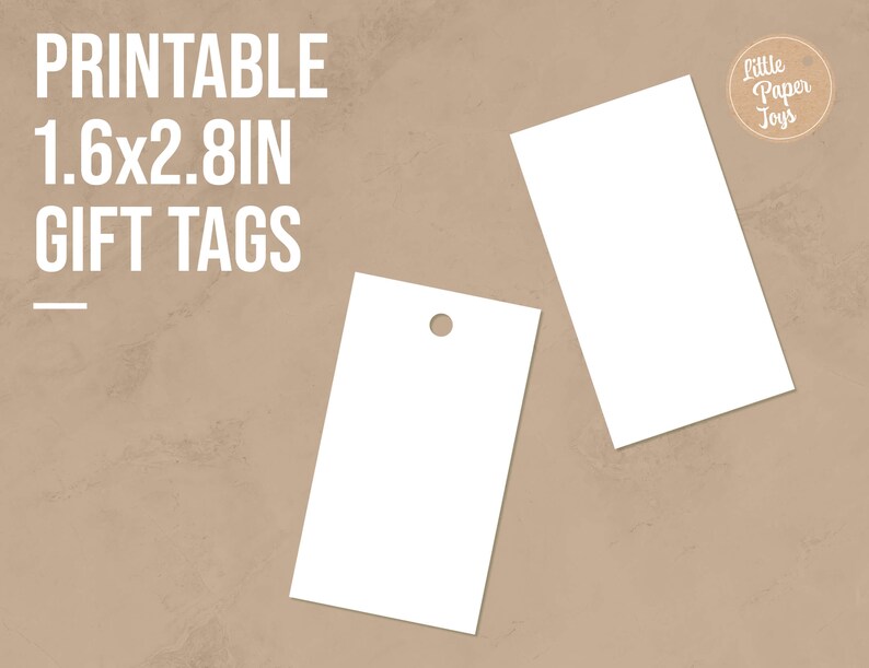 Printable Blank Digital 1.6 X 2.8 Inches Gift Tag Template Layout on US ...