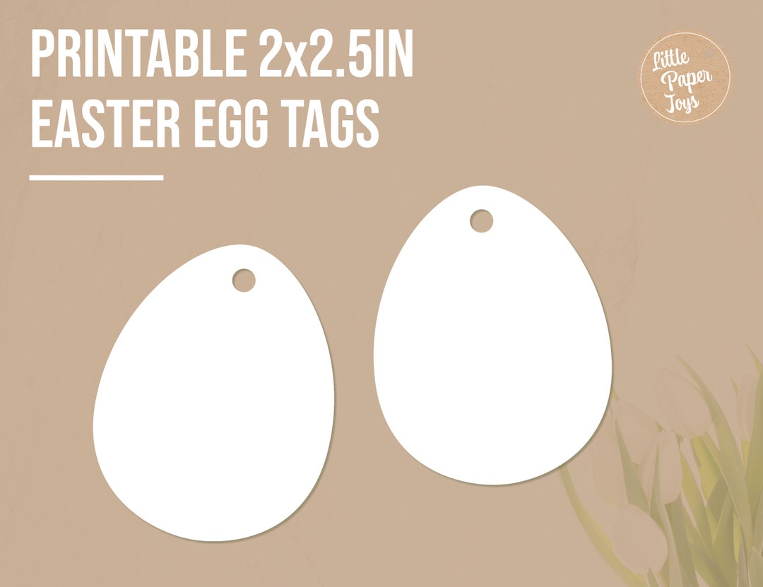Printable Easter Egg Tag Template 2 X 2.5 Inches, Tag Layout on US ...