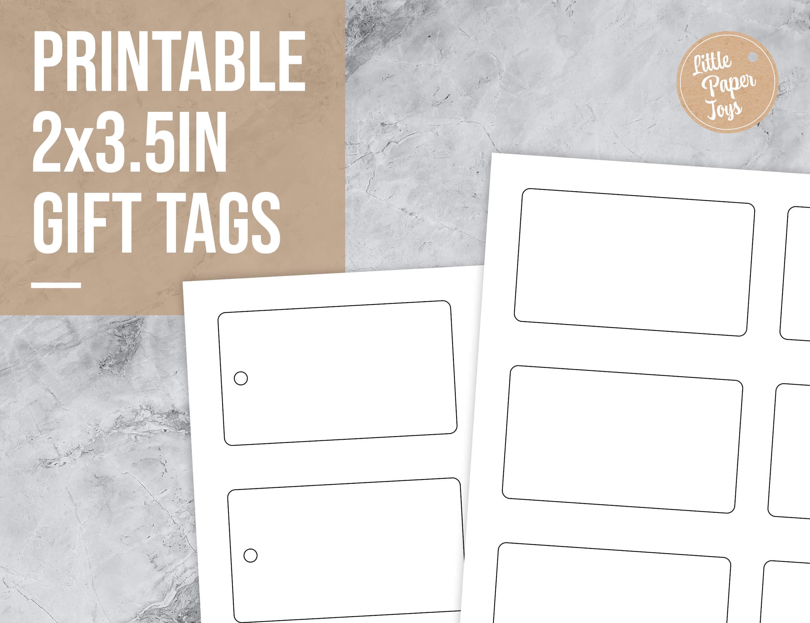 Printable Blank Digital 2 X 3.5 Inches Gift Tag Template Layout on US ...