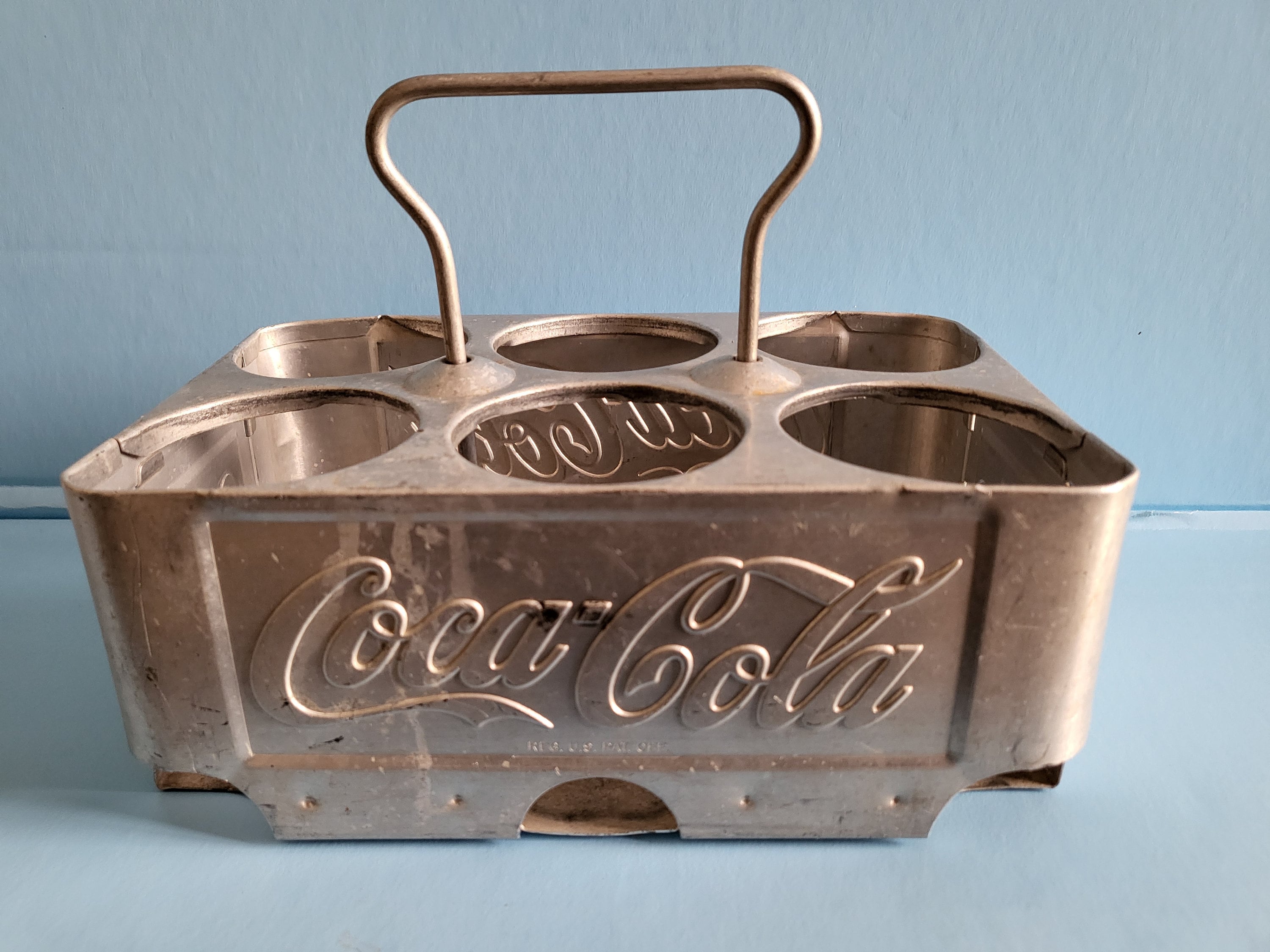 Vintage Aluminum Coca Cola 6 Bottle Carrier Metal Carton Six Pack ...