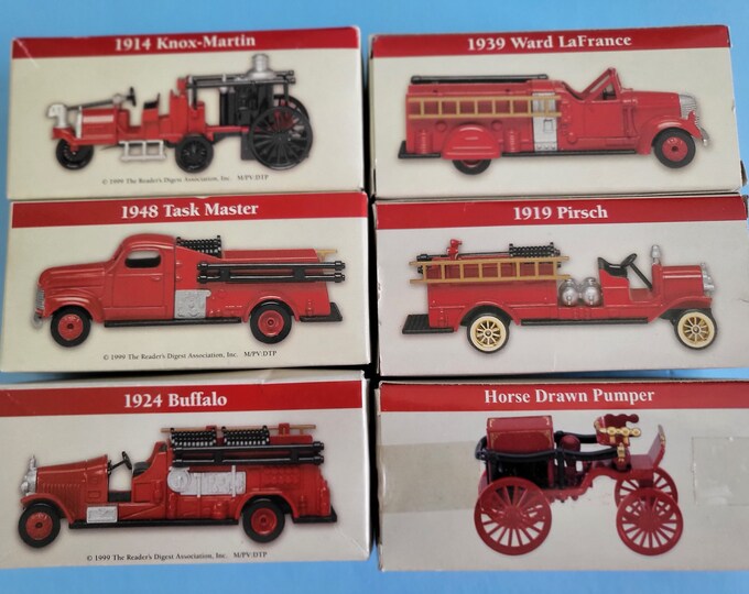 Miniature Fire Trucks (6) Die-cast Metal by Reader’s Digest 1:64 Scale ...